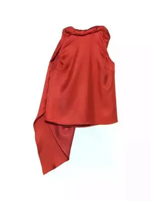 Loulou De Saison Wilma Draped Sleeveless Top - Red