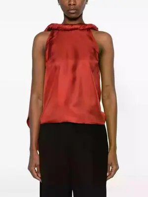 Loulou De Saison Wilma Draped Sleeveless Top - Red