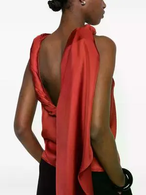 Loulou De Saison Wilma Draped Sleeveless Top - Red