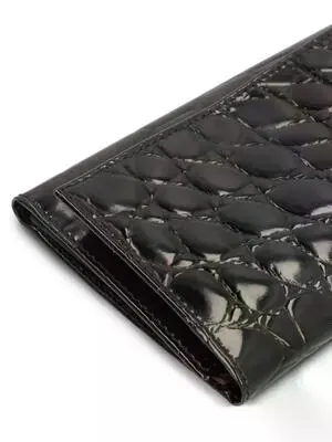 Vintage Croc-embossed Bifold Wallet