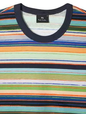 Paul Smith Striped Cotton T-shirt - Blue