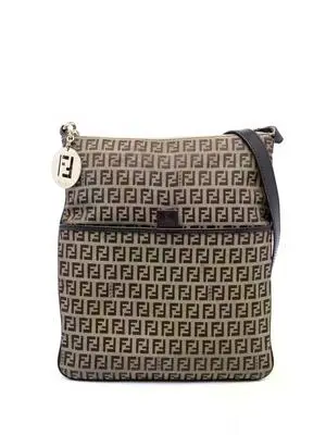 Fendi 2000-2010 Zucchino Canvas Crossbody Bag - Brown