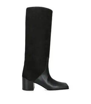 Alaïa Leather Panelled Knee-high Boots - Black