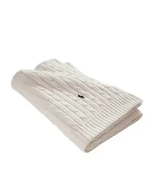 Ralph Lauren Cable Throw - White