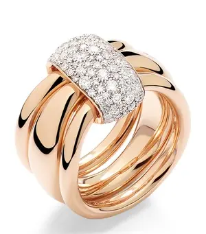 Pomellato Rose Gold And Diamond Ring - White