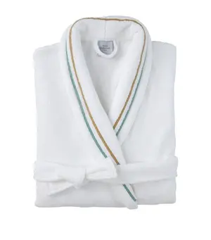 YVES DELORME Cotton-modal Embroidered Villa Bathrobe - White
