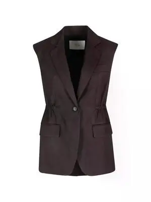TELA Buttoned Drawstring Waistcoat