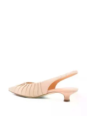 JULIE DEE Ruched Heeled Pumps - Neutrals