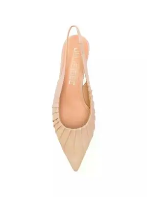 JULIE DEE Ruched Heeled Pumps - Neutrals