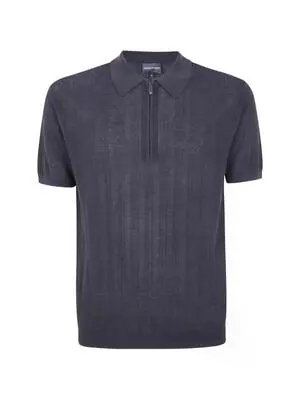 Emporio Armani Zip-up Polo Shirt - Grey