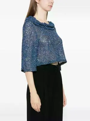 FELY CAMPO Embellished Sequin Blouse