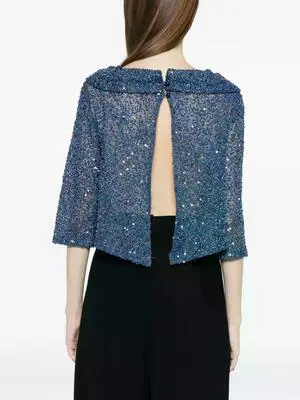 FELY CAMPO Embellished Sequin Blouse