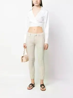 DONDUP Slim Cropped Trousers - Neutrals