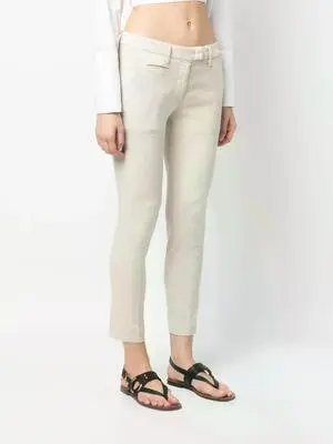 DONDUP Slim Cropped Trousers - Neutrals