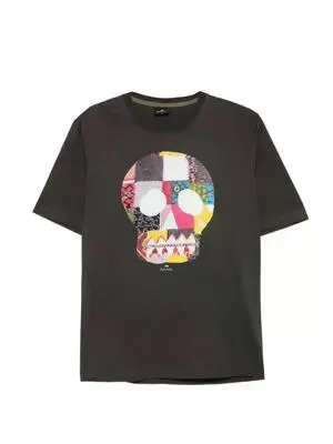 Paul Smith Fabric Skull Print T-shirt - Grey