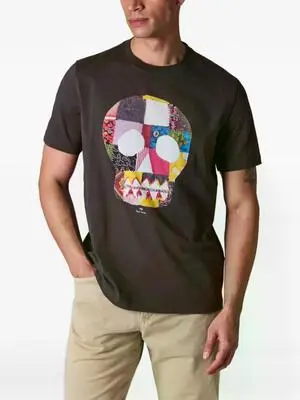 Paul Smith Fabric Skull Print T-shirt - Grey
