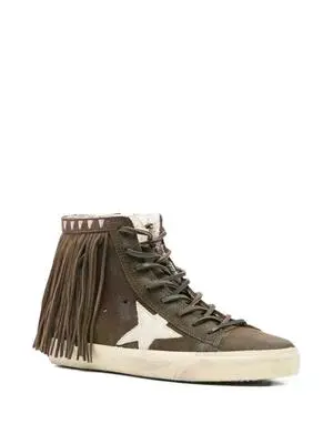 GOLDEN GOOSE Francy Star High Top Sneakers With Fringe Detailing