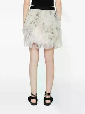 Max Mara Tiered Ruffle Mini Skirt - Neutrals