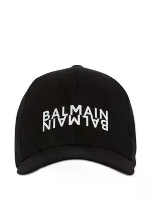 Balmain Print Cotton Cap - Black