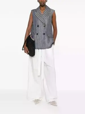 Max Mara Striped Button Vest - Blue