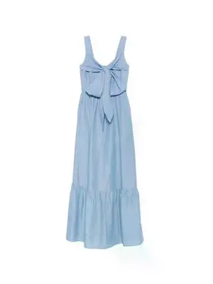 Liu Jo Bow-detail Ruffled Maxi Dress - Blue