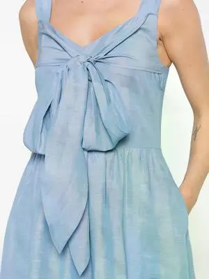 Liu Jo Bow-detail Ruffled Maxi Dress - Blue