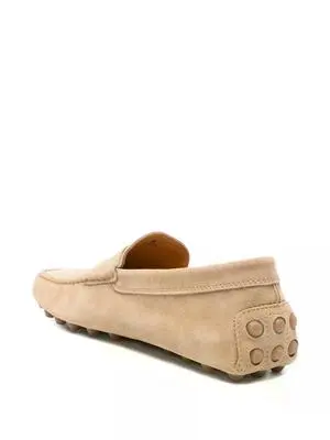 TOD'S Gommino Suede Penny Loafers - Neutrals