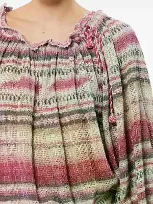 Isabel Marant Étoile Nalyna Striped Textured Mesh Top