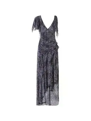 Isabel Marant Étoile Tylena Ruffled Asymmetric Maxi Dress - Black