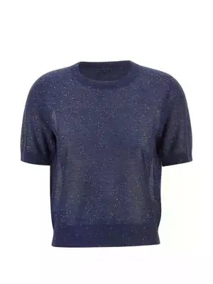 KANGRA Sequin Embellished Crew Neck Sweater - Blue