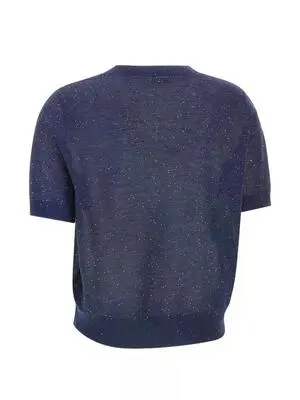 KANGRA Sequin Embellished Crew Neck Sweater - Blue