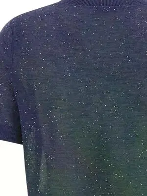 KANGRA Sequin Embellished Crew Neck Sweater - Blue