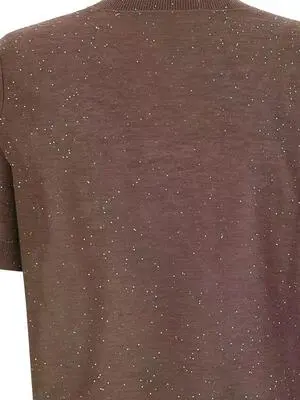 KANGRA Sequin Cropped Sweater - Brown