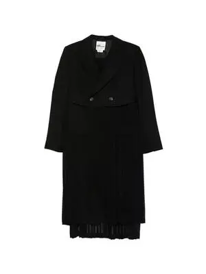 Noir Kei Ninomiya Blazer Style Pleated Coat - Black