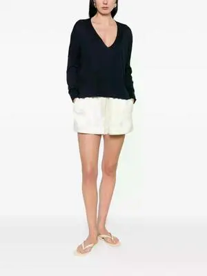BEYOU V-neck Long Sleeve Sweater - Blue