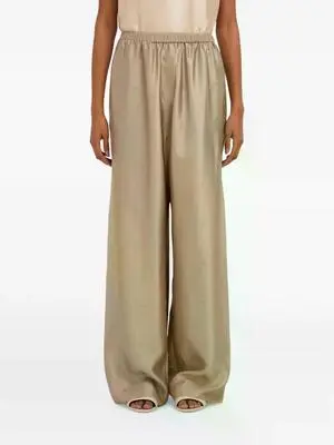 FERRAGAMO Jacquard Silk Twill Trousers - Neutrals