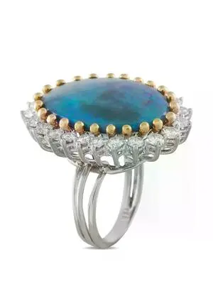 LB EXCLUSIVE 18k Gold Diamond And Black Opal Ring