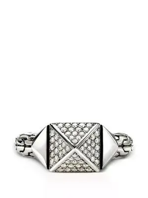 John Hardy Sterling Pavé-set Diamond Stud Detail Ring