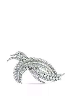LB EXCLUSIVE Platinum Diamond Leaf Brooch - Silver