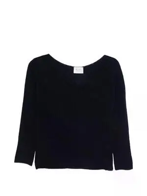 BEYOU V-neck Long Sleeve Sweater - Blue