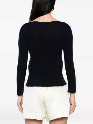 BEYOU V-neck Long Sleeve Sweater - Blue