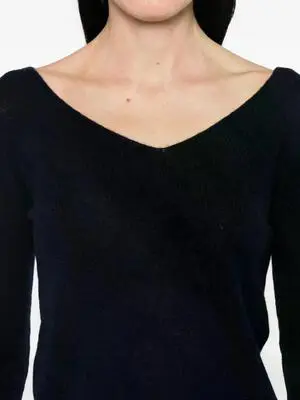 BEYOU V-neck Long Sleeve Sweater - Blue