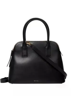 Paul Smith Signature Stripe Leather Tote Bag - Black