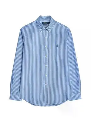 Polo Ralph Lauren Logo-emboridered Striped Shirt - Blue