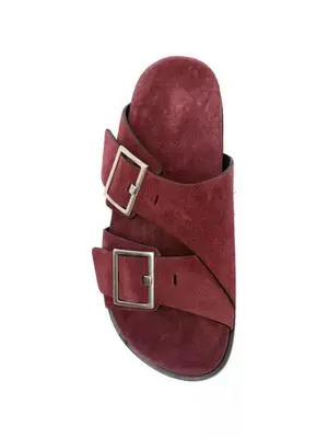 ALOHAS Alba Suede Buckled Sandals - Red