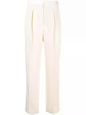 FORTE_FORTE High-waist Pleated Trousers - Neutrals
