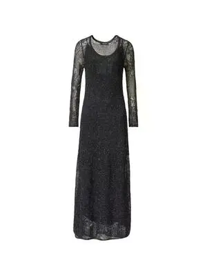 Fabiana Filippi Long Sleeve Lace Maxi Dress