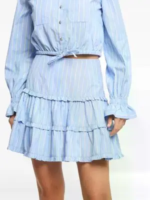 Cinq À Sept Thea Striped Ruffled Tiered Skirt