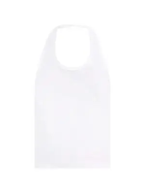 Vetements Halter Neck Ribbed Cotton Tank Top - White