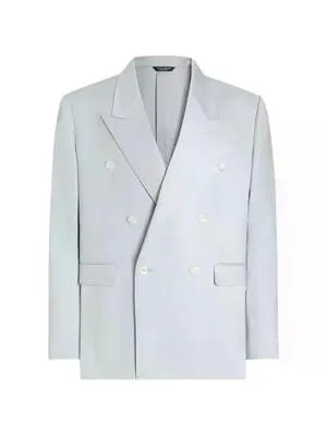 Dolce & Gabbana Shantung Viscose Double-breasted Jacket - Blue